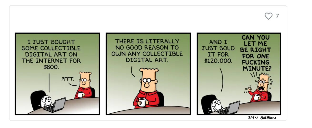 Dilbert Creator Puts the 'F' in NFT, Fans Go 'Nuts' - Decrypt